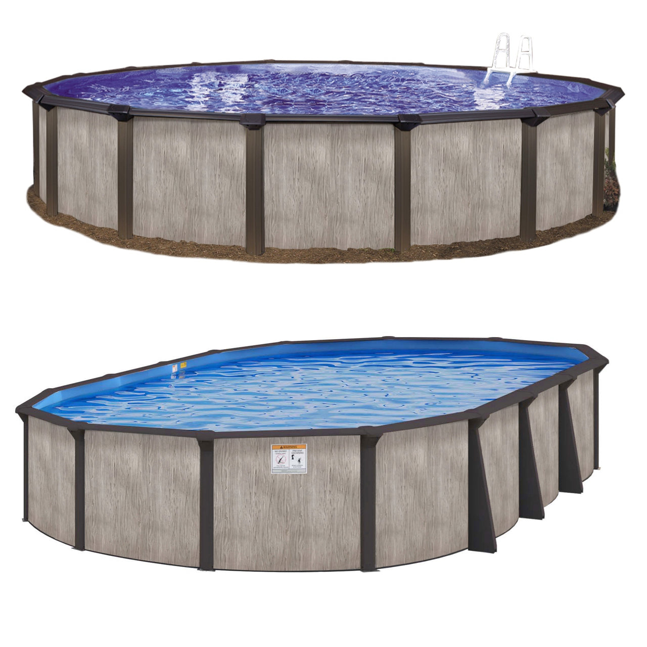 Lagoon Luxe 52" Tall Steel Above Ground Pool Kit plus Starter Package ...