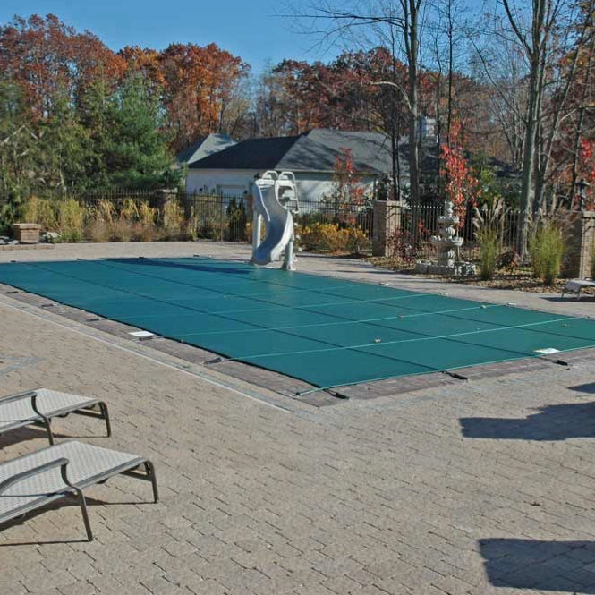 GLI Secur-A-Pool Swimming Pool Mesh Rectangle Safety Cover with Securi ...